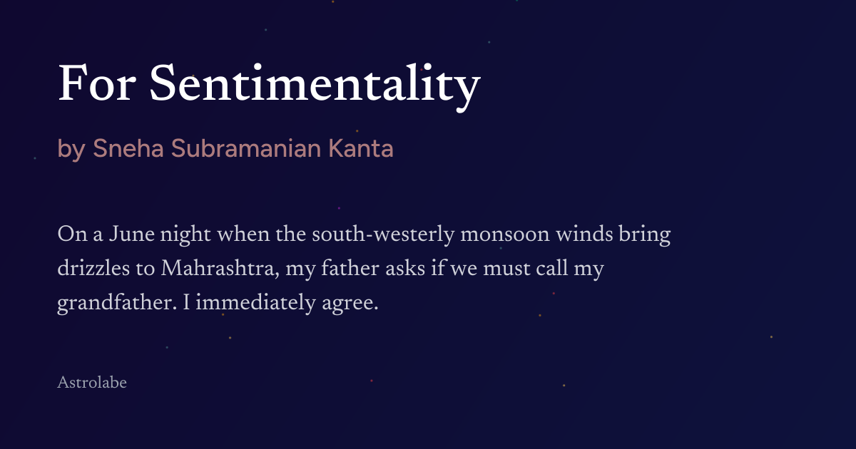 For Sentimentality